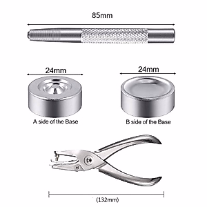 200 Pieces Stainless Steel Snap Fastener Kit, BetterJonny 15mm Heavy Duty Snap Button Press Stud Cap with Pliers and 3 Setting Tools for Marine Boat Canvas Bag Leather DIY Craft
