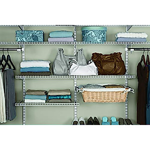 Rubbermaid Closet Fasttrack 4 to 8 Ft. Adjustable Wire Shelf Kit, White