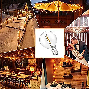 VMANOO Outdoor String Lights 25Ft 24 G40 LED Bulbs Waterproof for Outside Yard Gazebo Party Wedding Tents Porch Garden Bistro Pergola Backyard Deck Hanging Indoor Balcony Decor Patio Lights
