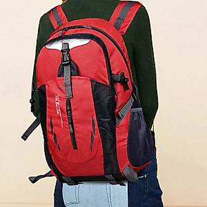 BACKPACK of 40L for Men or Women, RED, LIGHTWEIGHT, WATER RESISTANT, COMFORTABLE, ROOMY and DURABLE for HIKING, TREKKING, CAMPING, CYCLING, TRAVELLING, CLIMBING, FISHING and selected by SIMON PICKS