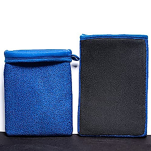 Ragnify Pack of 2 Clay Mitt Auto Detailing Medium Grade Alternative Mitt for Flawless Removal of Surface Bonded Micro Contaminant (Blue)