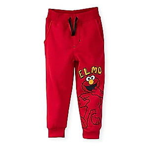 Sesame Street Elmo Cookie Monster Oscar The Grouch Toddler Boys Fleece 3 Pack Pants Blue/Gray/Red 3T