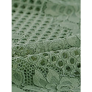 Allegra K Women's Lace Bodysuit Top Long Sleeve Clubwear Sexy V Neck Crotch Leotard Tops Small Green