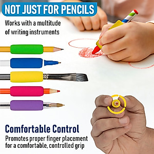 The Pencil Grip The Classics Soft Foam Pencil Grips, Ergonomic Writing Aid For Lefties And Righties, 1.5 Inch Long, Assorted Colors, 12 Count - TPG-16412