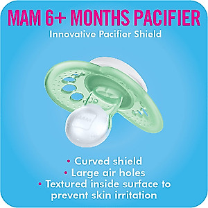 MAM Original Day & Night Baby Pacifier, Nipple Shape Helps Promote Healthy Oral Development, Glows in the Dark, 6-16 Months, Unisex,3 Count (Pack of 1)