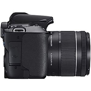Canon EOS Rebel SL3 DSLR Camera with 18-55mm Lens (Black) (3453C002) + 64GB Memory Card + Case + Card Reader + Flex Tripod + Hand Strap + Cap Keeper + Memory Wallet + Cleaning Kit (Renewed)