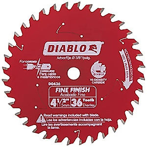Freud D0436X Diablo 4-1/2-Inch 36 Tooth ATB Cordless Trim Saw Blade with 20-Millimeter Arbor and 3/8-Inch Reducer Bushing
