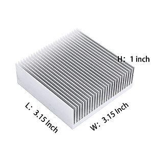 Awxlumv Aluminum 80mm Heat Sink 3.15x3.15x1inch/ 80x80x27mm Heatsink Large Radiator Circuit Board Cooling Cooler 26 Fins for LED, Power High Fans - Sliver