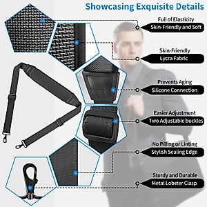 FIEIL 67" Universal Shoulder Strap, Neoprene Thick Padded Bag Strap with Double Adjustable Buckles and Metal Hooks, Ideal for Briefcases, Computer Satchels, Crossbody Bags, Luggage(Supple)