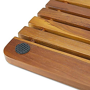 TeakCraft Teak Shower Mat, 24 Inch, Non Slip, The Troy
