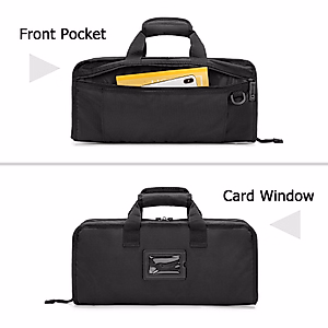 SAMDEW Chef Knife Bag with Lockhole & 17 + 6 Slots, Knife Carrying Case for Professional Chefs, Portable Knife Carrier for Chef Knife Storage, Travel Chef Knife Roll Bag for Kitchen Utensils, Bag Only