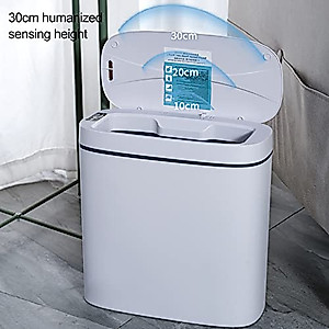 Kitchen Trash Can with Lid - Automatic Dustbin 2 Modes Touch Free Narrow Design Bag Pumping Odor Isolation Thickening Intelligent Waste Bin for Office - Green