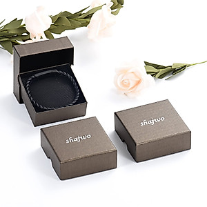 shajwo Cremation Urn Bracelet for Ashes Jewelry for Women Men Infinity Memorial Keepsake Cuff Bangle Leather Bracelet,Black 22cm