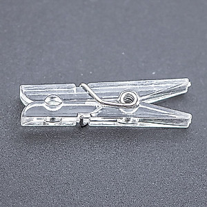 GSHLLO 50 Pcs Clear Plastic Photo Display Clips Clothes Pins Paper Pegs Craft Clips Spring Hanging Clips Clamps for Home Crafts Decor