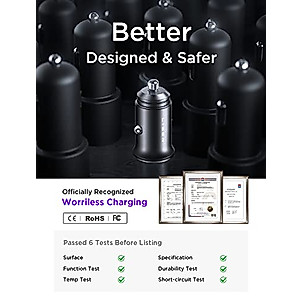 2-Pack USB C Car Charger Fast Charge, 48W Car Cigarette Lighter USB Charger[Mini&Metal], LISEN USBC Fast Car Charger Adapter Compatible with iPhone 14 Pro Max Plus 13 12, iPad Pro, Samsung, Pixel