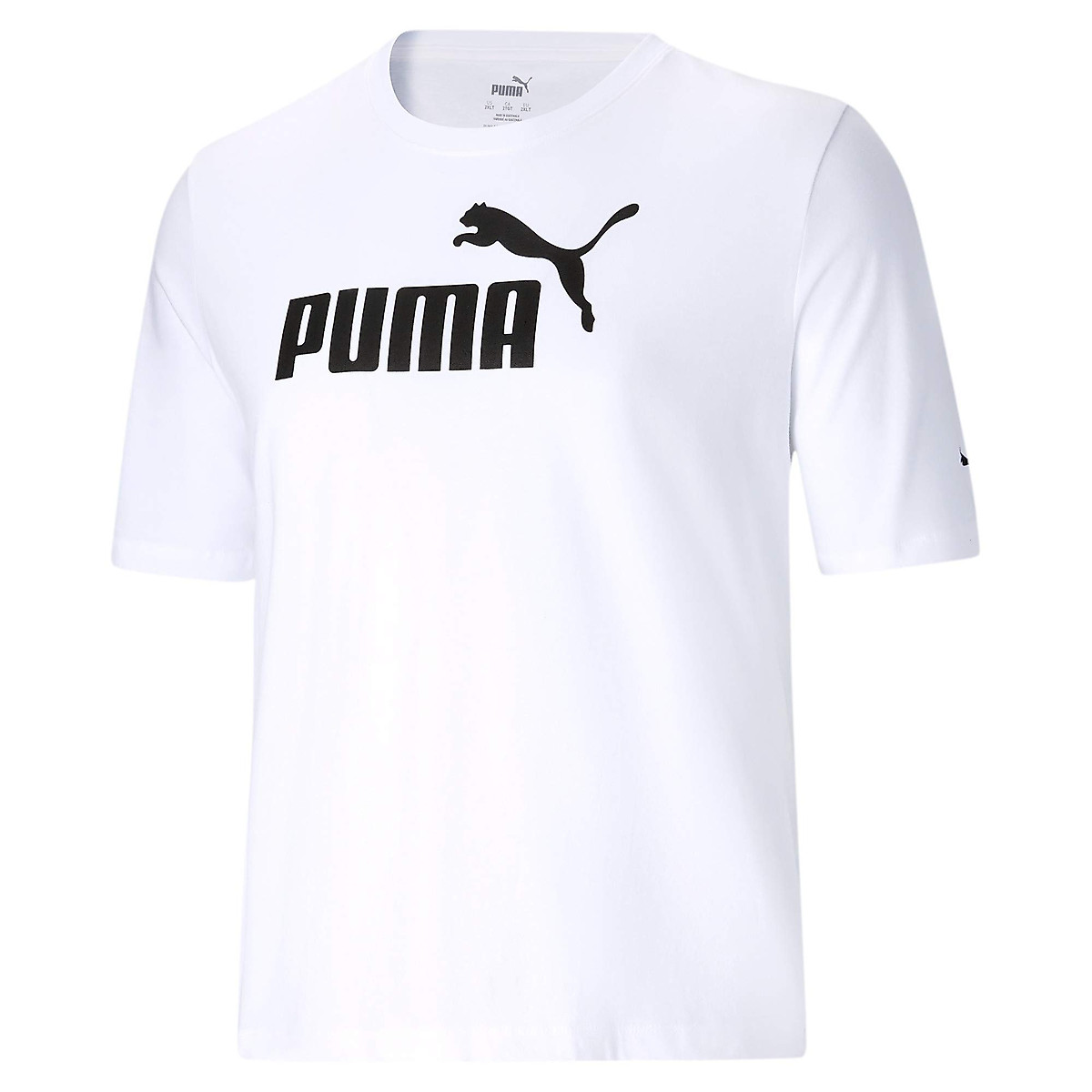 PUMA mens Essentials Logo Tee Shirt, Puma White, 4XLarge Tall US