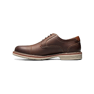 Florsheim Men's Neufeld Cap Toe Oxford, Brown Crazy Horse, 8