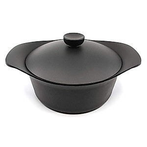 Sori Yanagi Nambu Ironware Deep Iron Pot Combining Simple Design and High Practicality, Made in Japan, Iron Lid and Handle Included, Induction Compatible