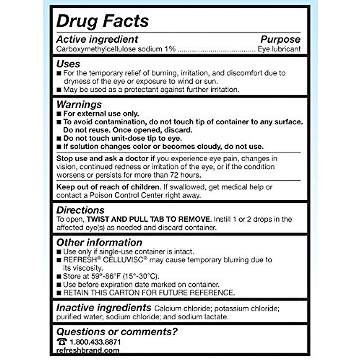 Refresh Celluvisc Lubricant Eye Gel Drops, Single-Use Containers, 30 Count (Pack of 1)