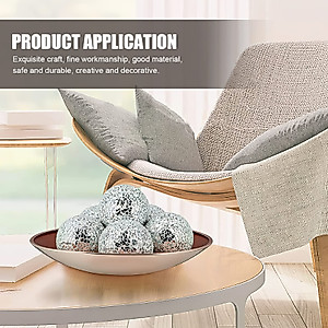 LIFKOME 3pcs Decorative Glass Balls Mosaic Sphere Decorative Orbs Glass Centerpiece Balls for Tray and Bowl Displays Flower Vase Dining Table Decoration Blue Silver