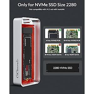 GiGimundo AJM40C Ultra-Fast 40Gbps External SSD Enclosure - Compatible for Mac/PC with Thunderbolt 3/4 for High-Speed Data Transfer, 4K Video Editing, Gaming, Backup - Silver