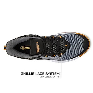 AND1 Turnaround Men’s Basketball Shoes, Indoor or Outdoor Basketball Sneakers for Men, Street or Court - Black/Yellow, 10.5 Medium