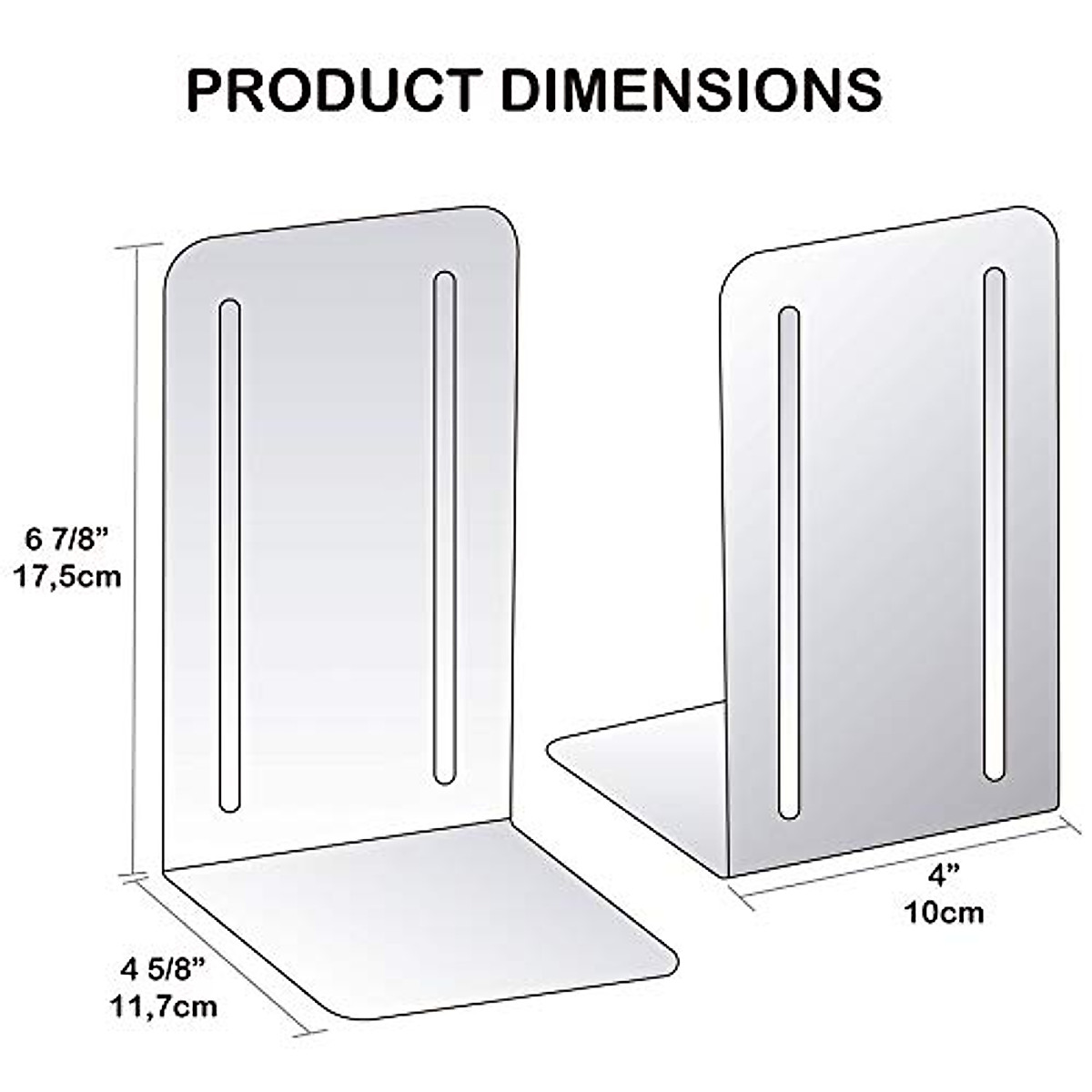 Acrimet Premium Metal Bookends (Heavy Duty) (Pink Color) (1 Pair)