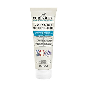 CURLSMITH - Wash & Scrub Detox Shampoo - Vegan Exfoliating Clarifying Shampoo for any Hair Type, Healthy Scalp (8 fl oz)