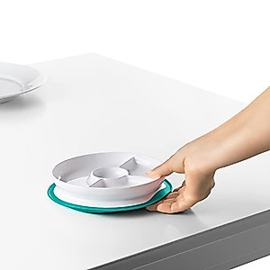 OXO Tot Stick & Stay Suction Divided Plate - Teal