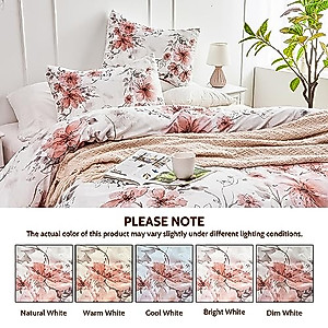 DESIHOM 3 Pieces Floral Duvet Cover Queen Size Light Pink Flower Duvet Covers Set Coquette Spring Duvet Cover with Zipper Comforter Cover Queen Size Pink Bedding Set