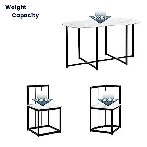 Xshelley Dining Table Set for 6, 7-Piece Dining Table Chairs Set with 1 Table 6 Chairs, Wooden Table Chairs Set for Kitchen Living Room (Black)