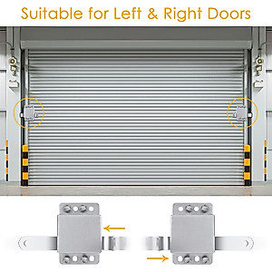 Garage Door Side Lock Latch - Security Slide Door Locks Hardware Kit Heavy Duty Inside Safety Door Replacement Deadlock Guard for Overhead Roll Up Shed Garage Doors, Add Extra Interior Secondary Lock
