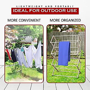 Peaceful Classics Wooden Laundry Rack - Amish Handmade Wooden Clothes Drying Rack - Foldable Drying Rack for Towel, Blanket, Linen Household Essentials - for Indoor Or Outdoor Use (52" x 36" x 16")