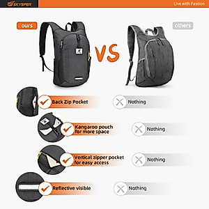 SKYSPER 10L Hiking Backpack Small Hiking Daypack Packable Lightweight Travel Day Pack for Women Men(Black)