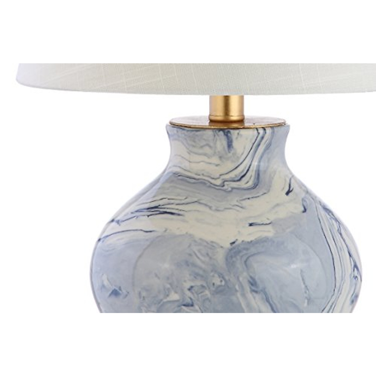 JONATHAN Y JYL3007A Holly 20.5" Marbleized Ceramic LED Table Lamp Contemporary Classic Bedside Desk Nightstand Lamp for Bedroom Living Room Office College Bookcase LED Bulb Included, Blue/White