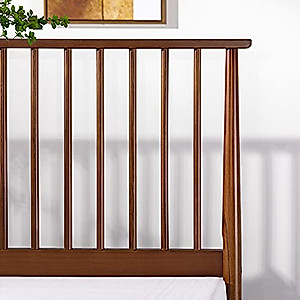 ZINUS Linda Mid Century Wood Platform Bed Frame / Solid Wood Foundation / Wood Slat Support / No Box Spring Needed / Easy Assembly, King,Brown