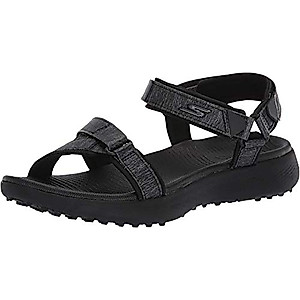 Skechers Womens 600 Spikeless Golf Sandals Shoe, Black, 8 B (M)