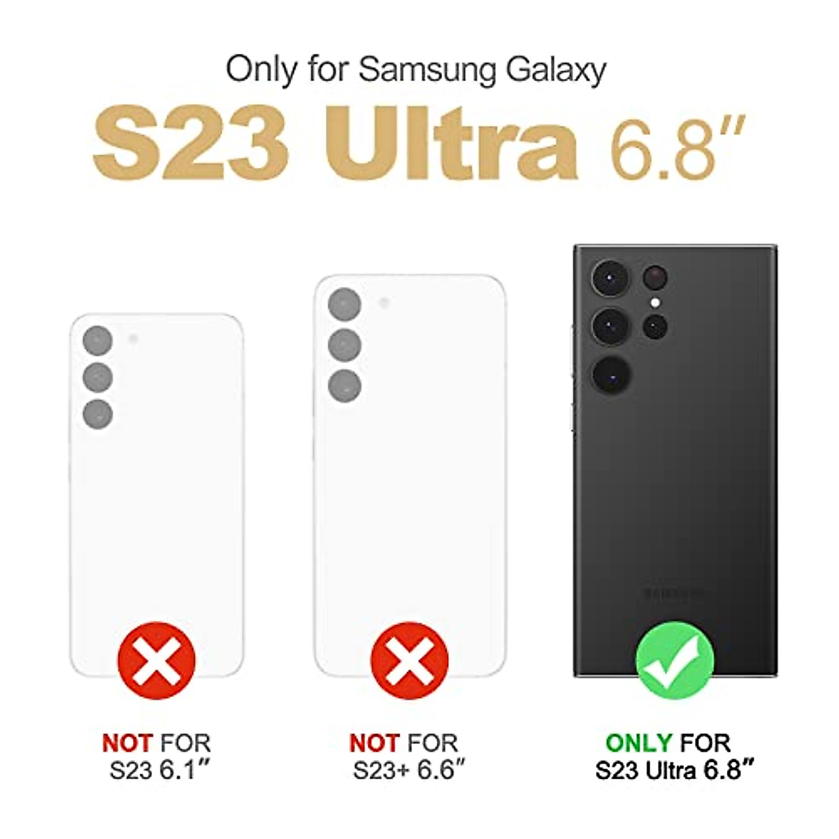 SURITCH for Samsung Galaxy S23 Ultra Clear Case 6.8" (Only), [Built-in Screen Protector] Full Body Protective Hard Shell+Soft TPU Phone Case for Samsung S23 Ultra -(Full Clear)