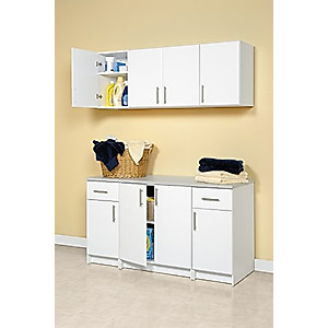 Prepac Elite 2 Door Stackable Wall Mounted Storage Cabinet, 16" D x 32" W x 24" H, White