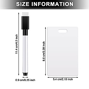 24 Packs Pocket Sized Erasable Notepad Badge Accessory 12 Pieces Mini Whiteboard Clipboard Hangs with Badge Mini Whiteboard Small Dry Erase Board with 12 Pieces Dry Erase Marker for Office School