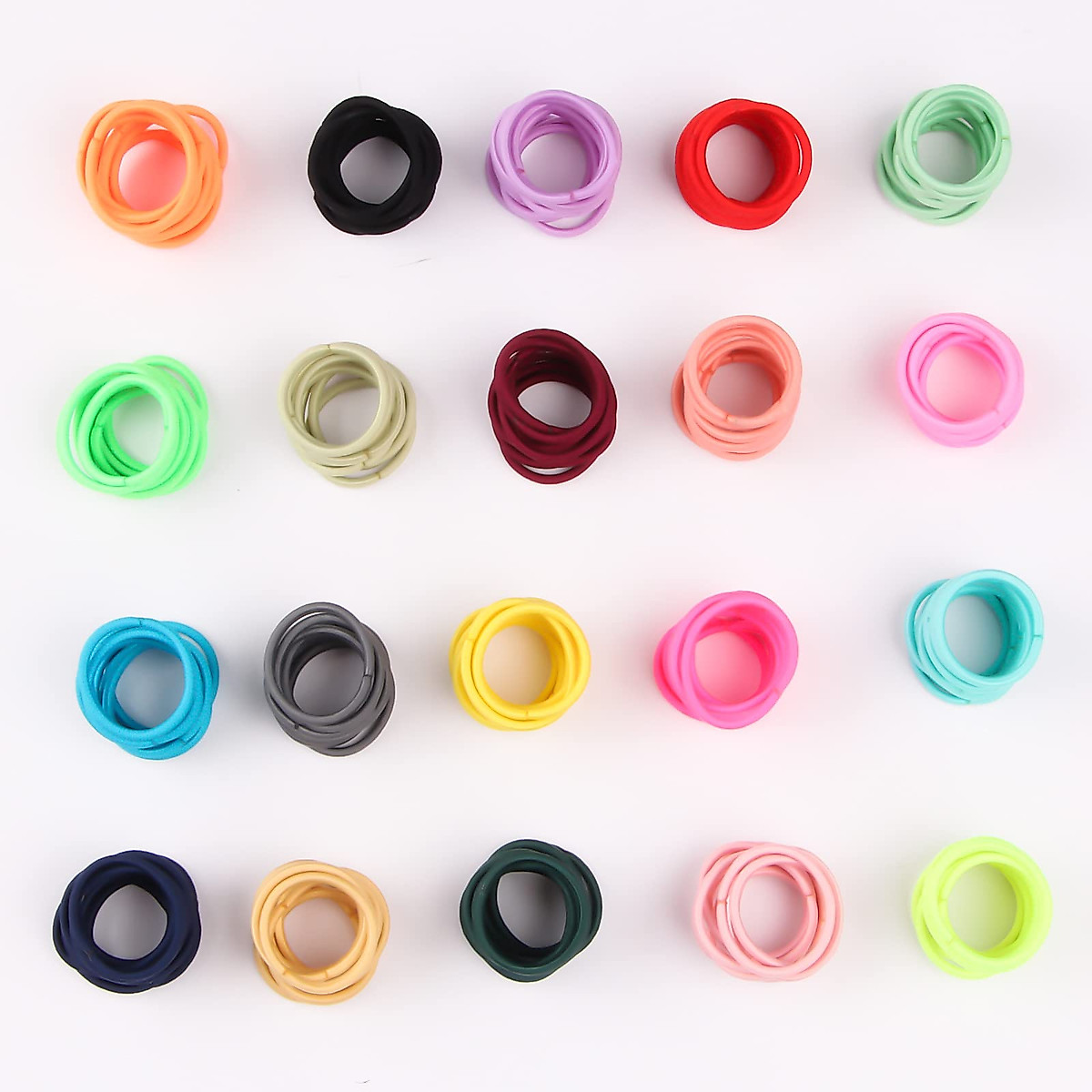 SYGY 200PCS Baby Hair Ties for Girls, Toddler Hair Tie 3mm Thick, Small Hair Ties Multicolor Elastic Hair Bands, No Hair Damage Cute Hair Accessories Ponytail Holder for Infants Kids