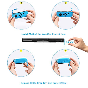 Dockable Clear Case for Nintendo Switch, FANPL Protective Case Cover for Nintendo Switch and Joy Con Controller- Crystal Clear