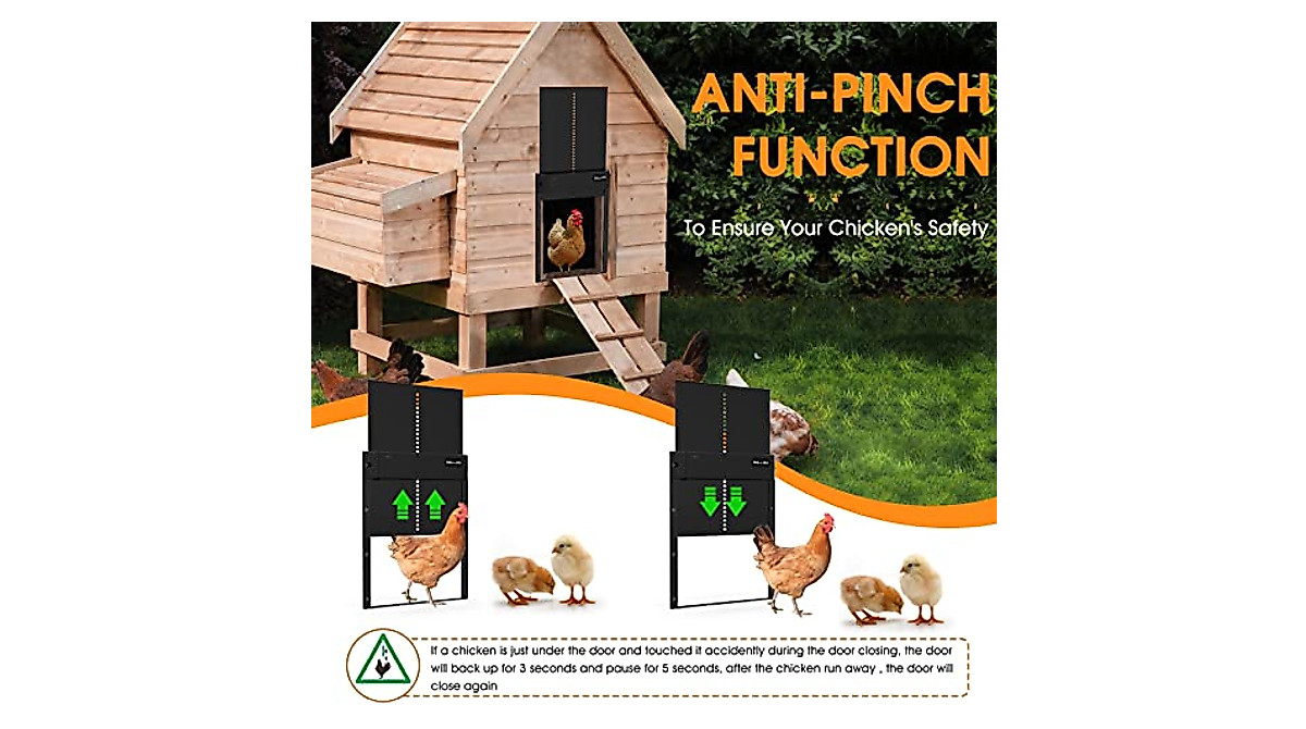 Mollan Automatic Chicken Coop Door - Solar Powered Auto Chicken Door ...