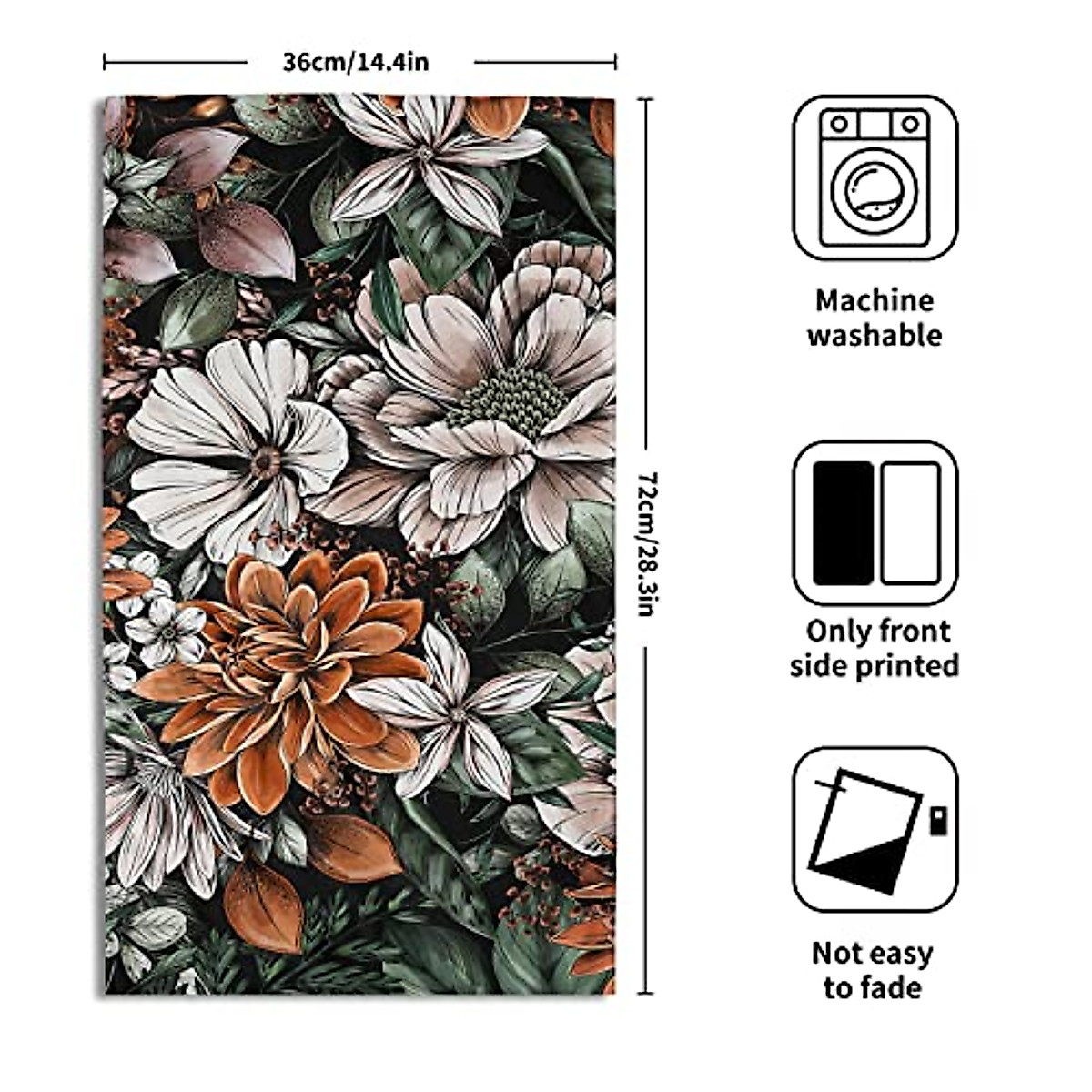 Tropical Green Leaves Hand Towels Washcloth Bathroom Plant Floral Kitchen Home Decor Soft Quick Dry Fingertip Set Gym Yoga Towels 14.4 x 28.3 Inch