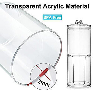 EOFJRUC Cup Dispenser for Bathroom 4 Pack, Qtip Holder for Cotton Ball Swab, Cotton Round Pads, Floss, Fit for 3-4 oz Cup for Bathroom Canister Storage Organization, Vanity Makeup Organizer-Clear…