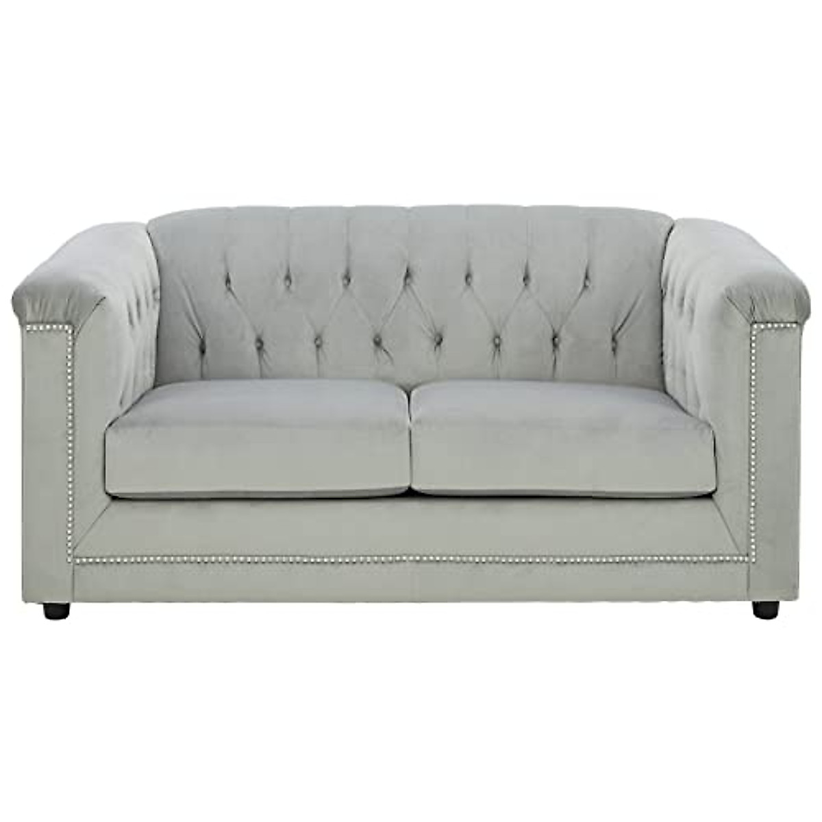 Signature Design by Ashley Josanna Classic Tufted Upholstered Loveseat, Gray