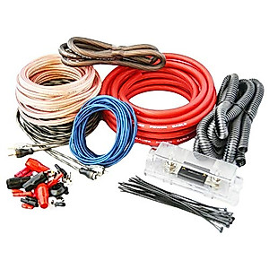 SoundBox T4AW-R, 4 Gauge Amplifier Install Kit Complete Amp Wiring Cables, 3500W
