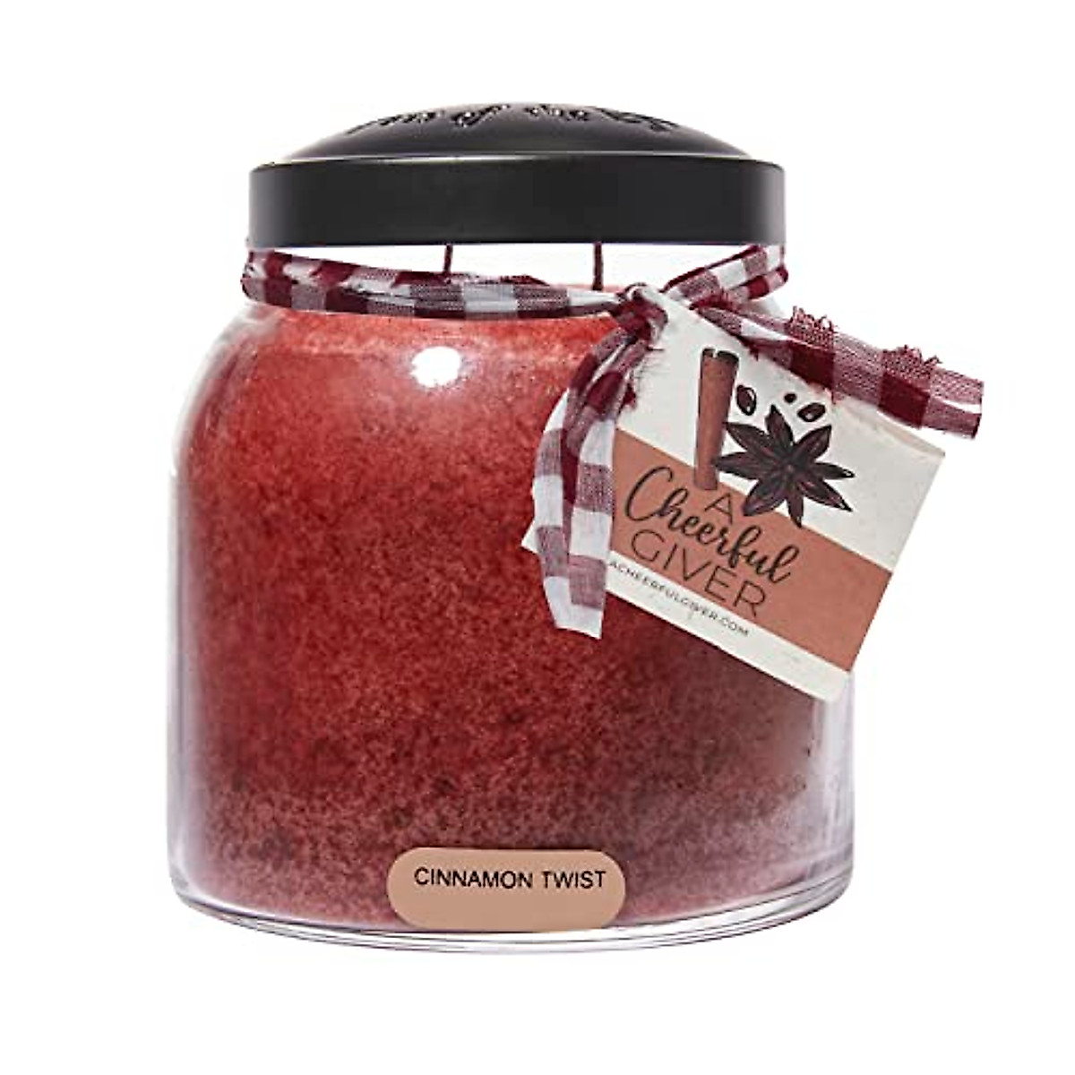 A Cheerful Giver — Cinnamon Twist - 34oz Papa Scented Candle Jar with Lid - Keepers of the Light - 155 Hours of Burn Time, Gift for Women, Red