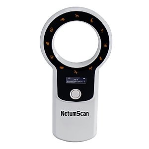 NetumScan Bluetooth Pet Microchip Reader, RFID EMID Portable Pet Chip Scanner Rechargeable 1024 Data Storage Animal Tag Scanner with Stable OLED Display for ISO 11784/11785,FDX-B and ID64 RFID