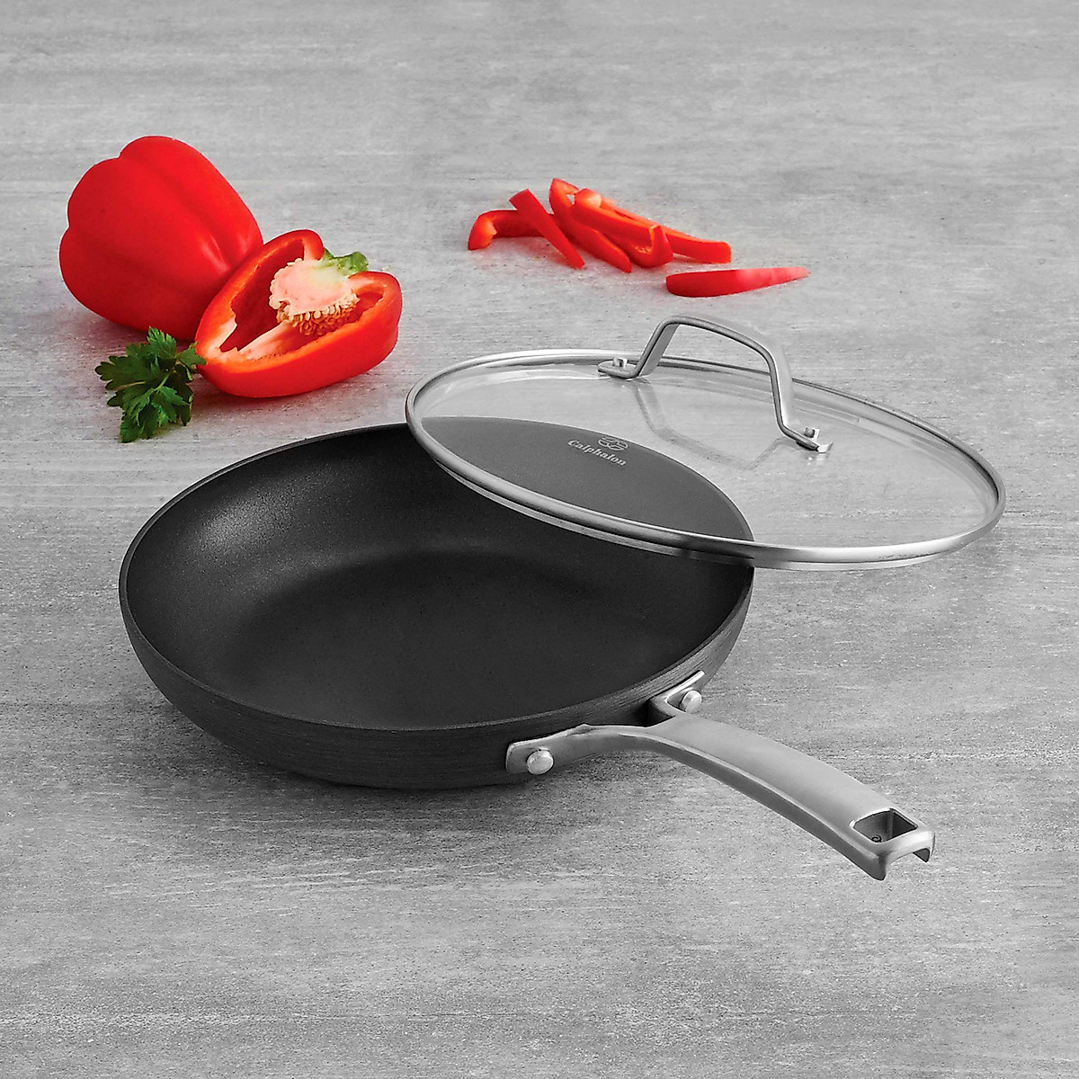 Calphalon Classic 10-Inch Omelette Fry Pan with Cover, Black